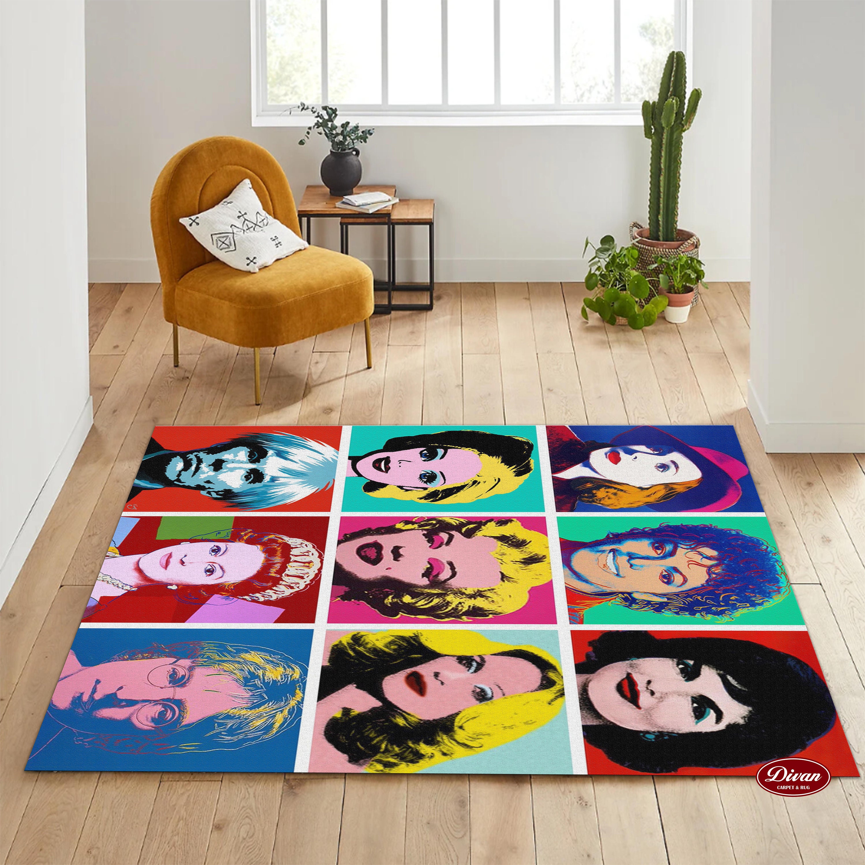 Pop Art, Marilyn Monroe, Queen Elizabeth Rug, MJ, Pop Art Rug, Graffiti ...