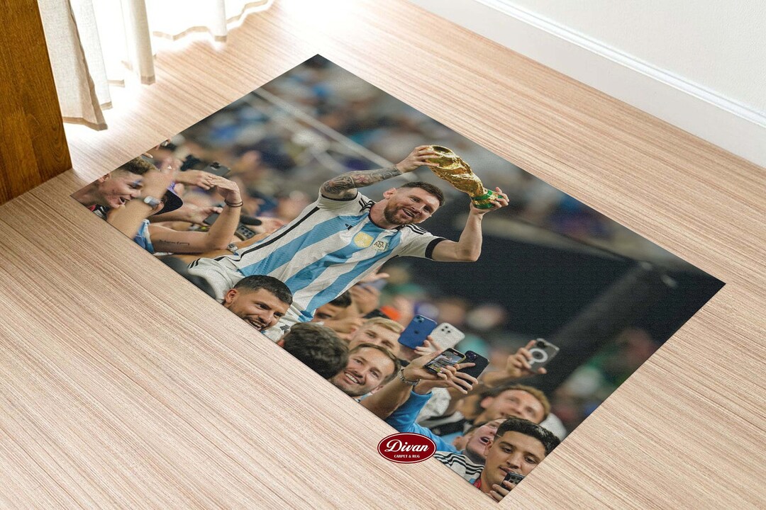 Lionel Messi Rug / Football Rug / Sports Mat / Legend / World Cup ...