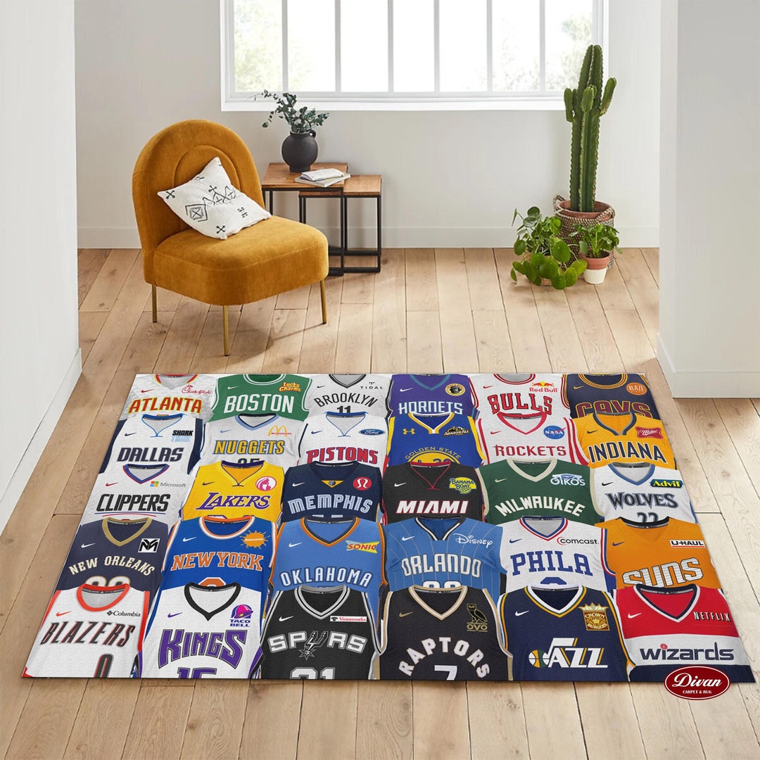 Basketball Rug, NBA Rug, NBA Fan, Modern Rug, Kids Room Rug, Custom Rug ...