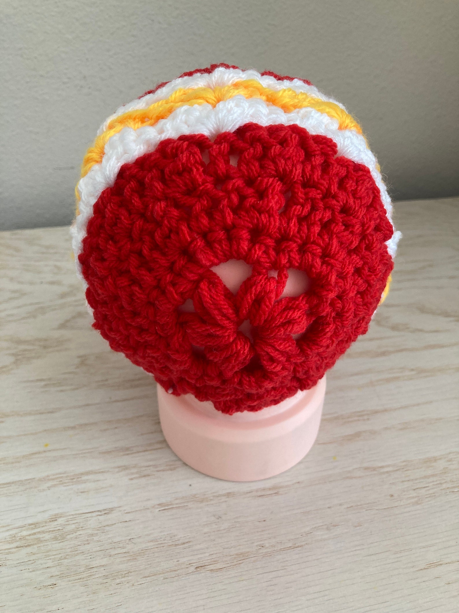Baby Bonnet in Red and Gold Yarn Colors of Kansas City Chiefs Football ...
