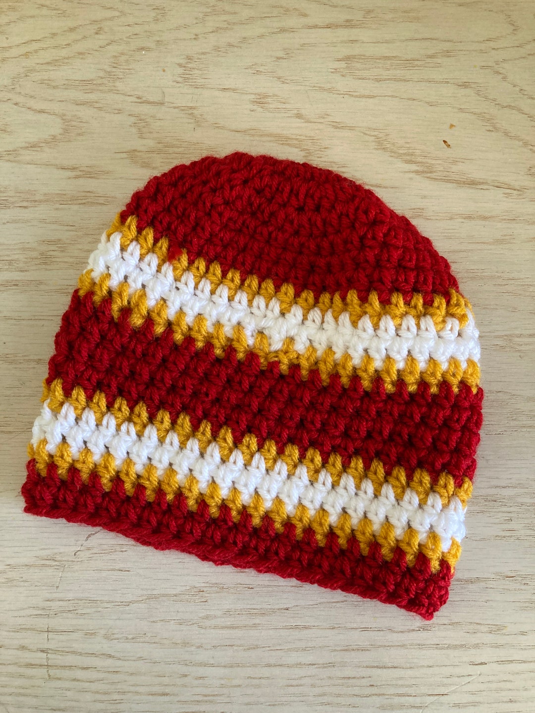 Child Beanie Hat Kansas City Chiefs Team Colors of Red, Yellow Gold and ...