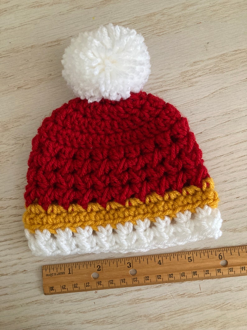 Newborn Infant Baby Beanie Hat Red Yellow Gold White Kansas City Chiefs ...