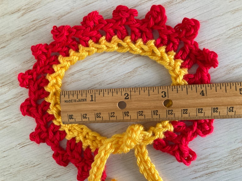 Dog Cat Small 10" Neck Circumference Collar Bandana - 7” Ties - Red ...