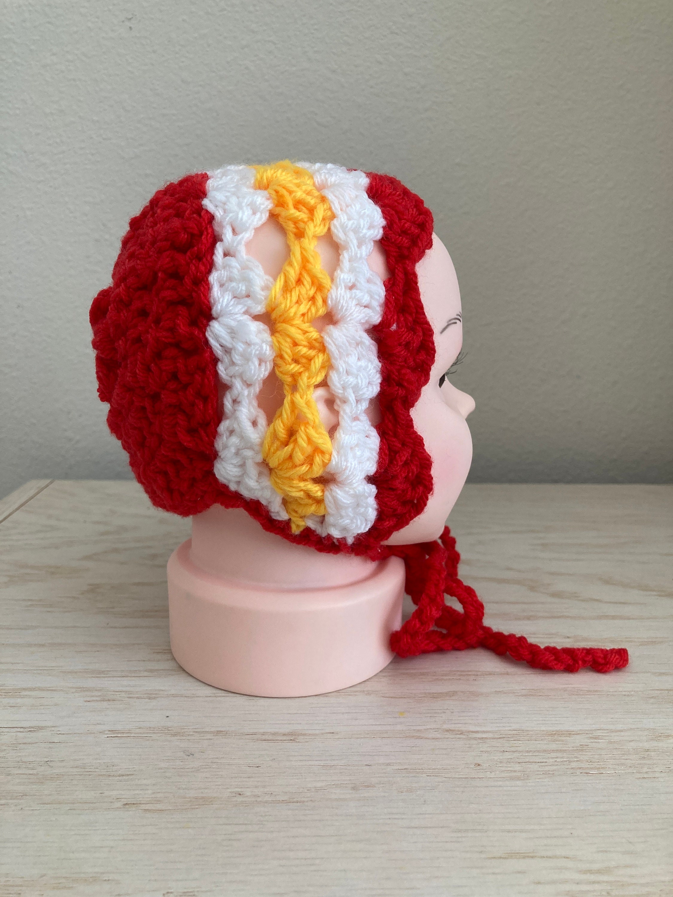 Baby Bonnet in Red and Gold Yarn Colors of Kansas City Chiefs Football ...
