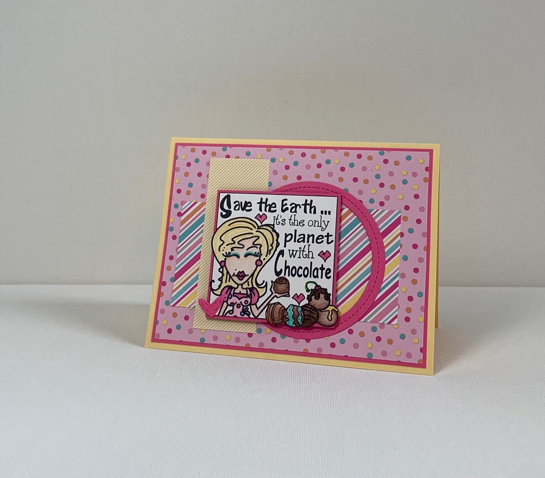Funny Card, Chocolate, Hand Colored Card, Blank Card, Custom Card, A2 ...