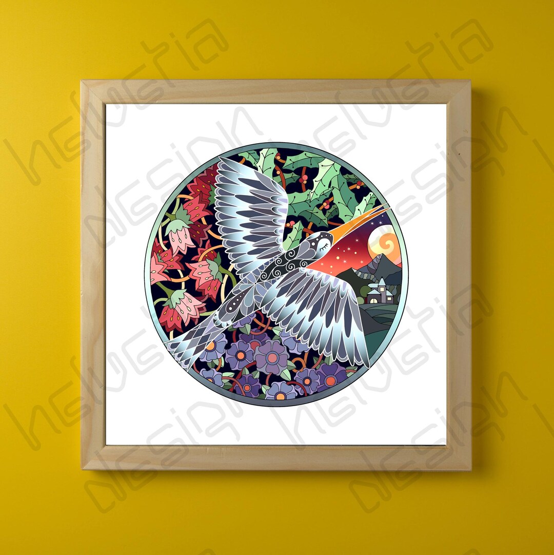 Art Print, FREEBIRD, 12x12" , Unframed, Nature, Circle, Spirit - Etsy
