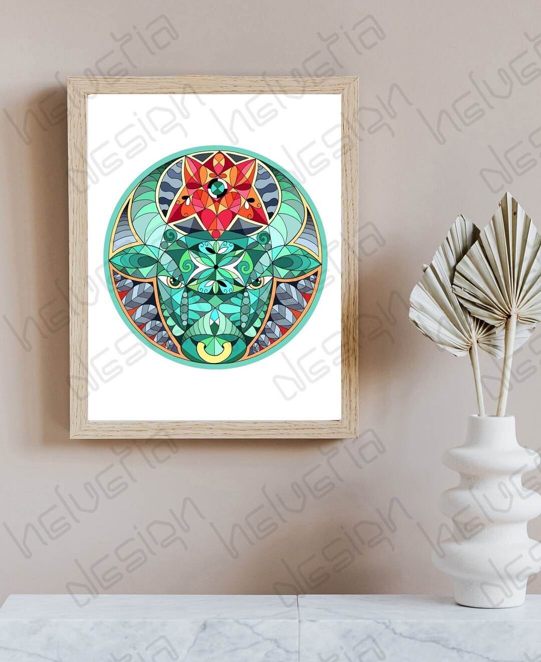 Giclee Print, TAURUS, 8.5x11", Unframed, Zodiac Art, Bull, Star Sign ...