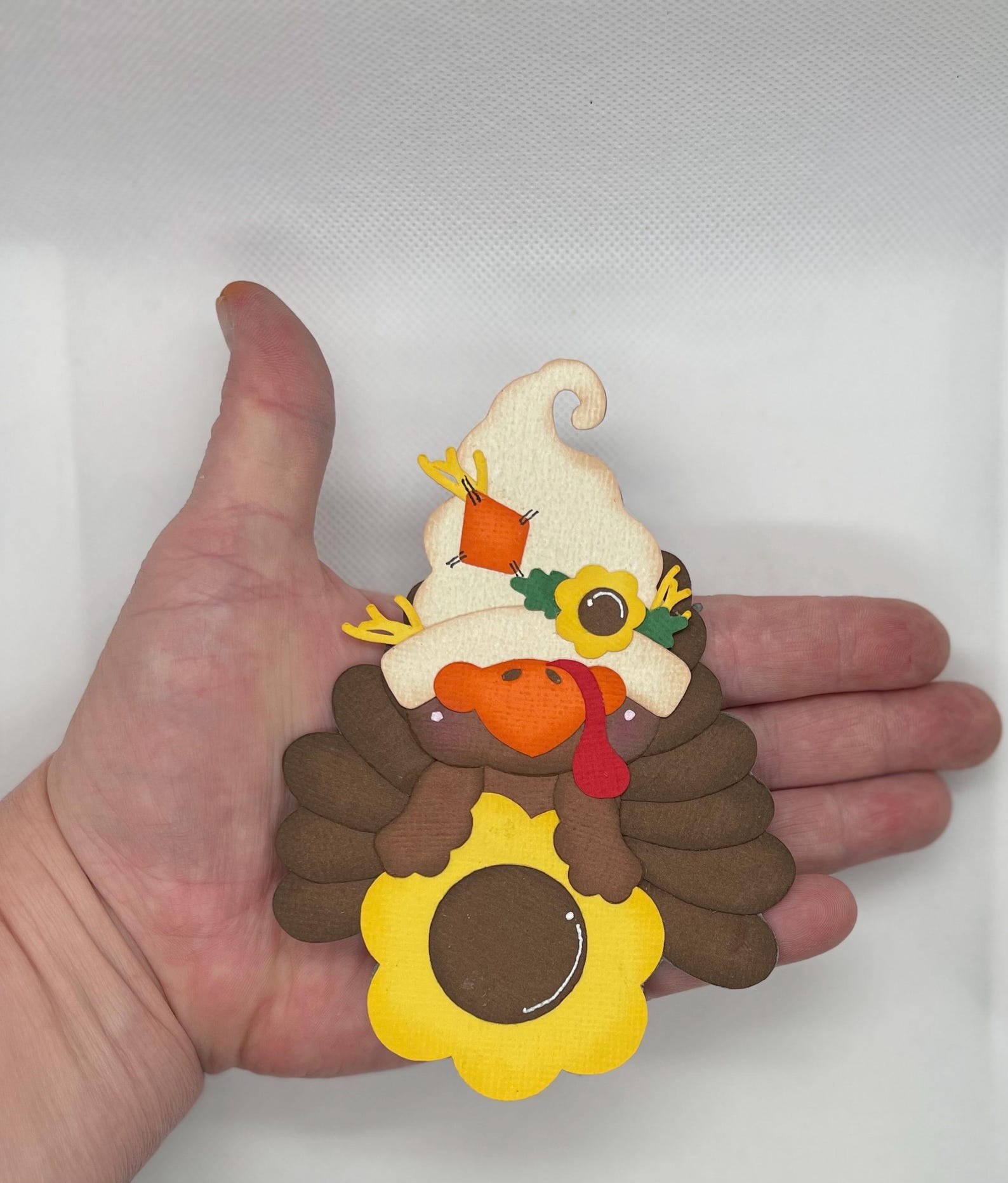 Turkey Peeker Paper Piecing Die Cut Embellishment - Etsy