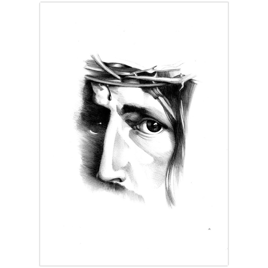 Christ Drawing, Original Art, Wall Print - Etsy