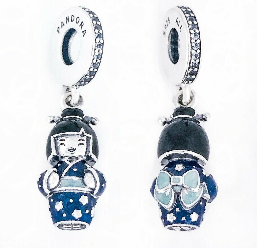 PANDORA 925 Japanese Doll Blue Kimono Geisha Charm Pendant - Etsy