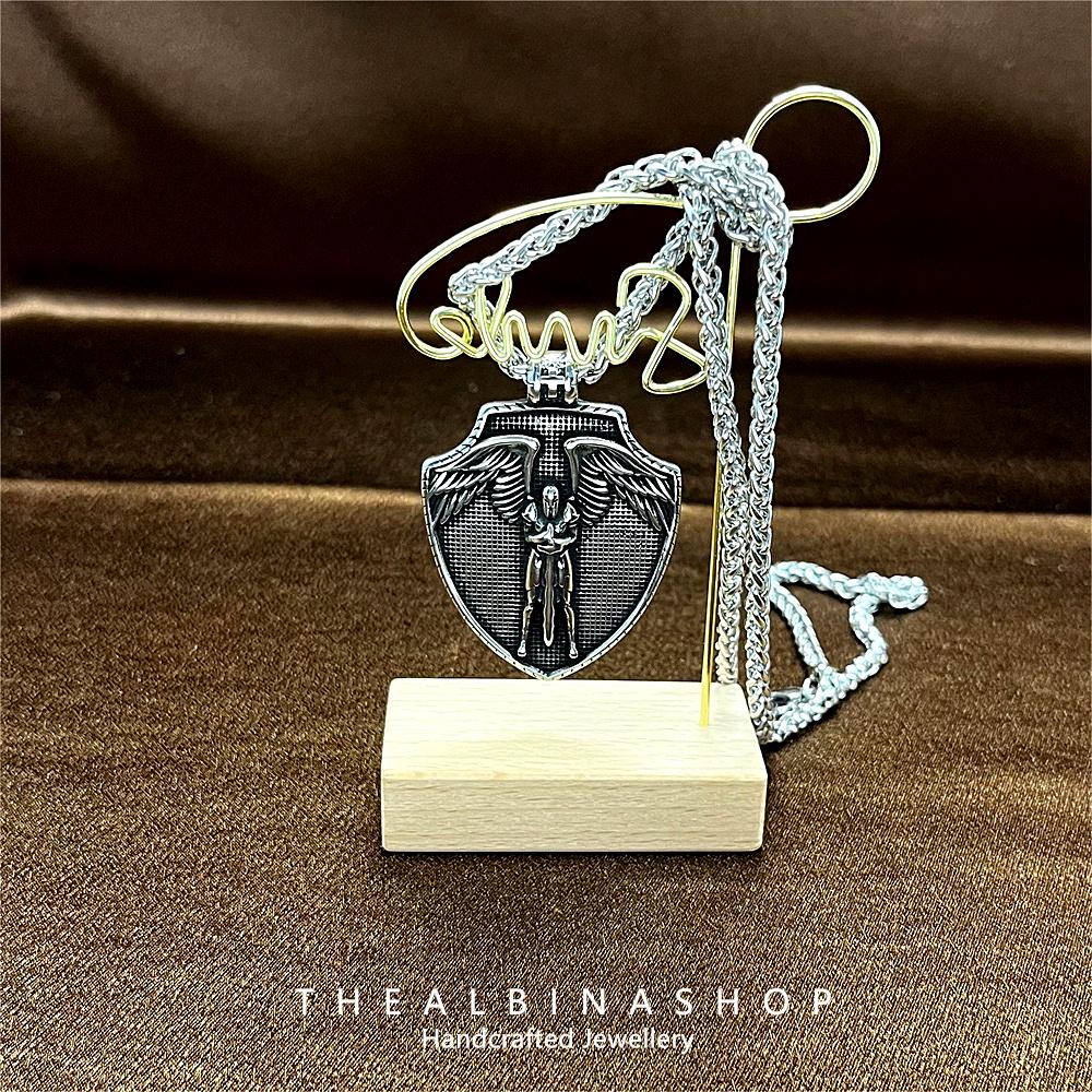 Saint Michael Cross Titanium Steel Pendant Necklace – Men's Religious ...