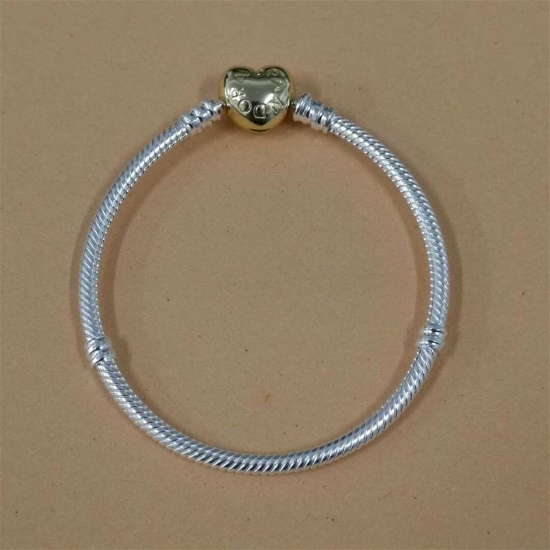 Silver 18ct Gold PANDORA Shine Two Tone Love Heart CLASP BRACELET - Etsy
