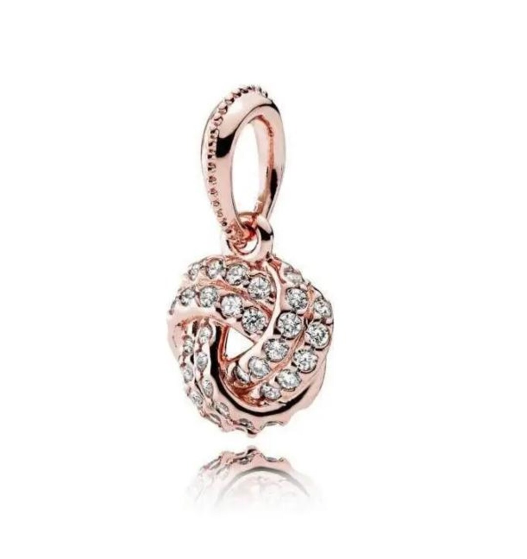 Pandora Rose Gold Sparkling Love Knot Pendant Charm - Etsy