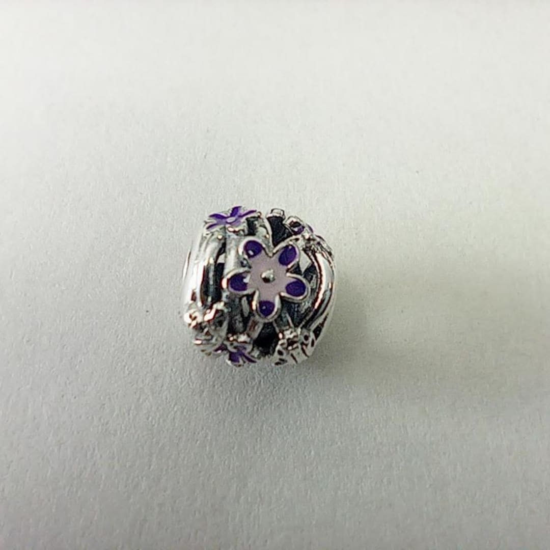 Pandora Openwork Purple Daisy Sterling Silver Bead Charm - Etsy