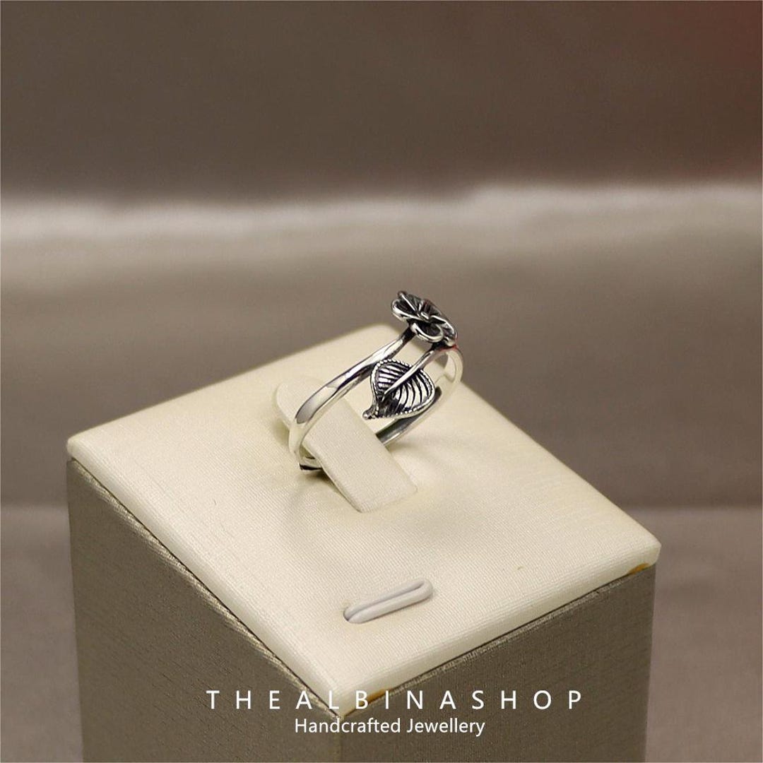 S925 Sterling Silver Vintage Thai Silver Flower Bud Ring – Fashionable ...