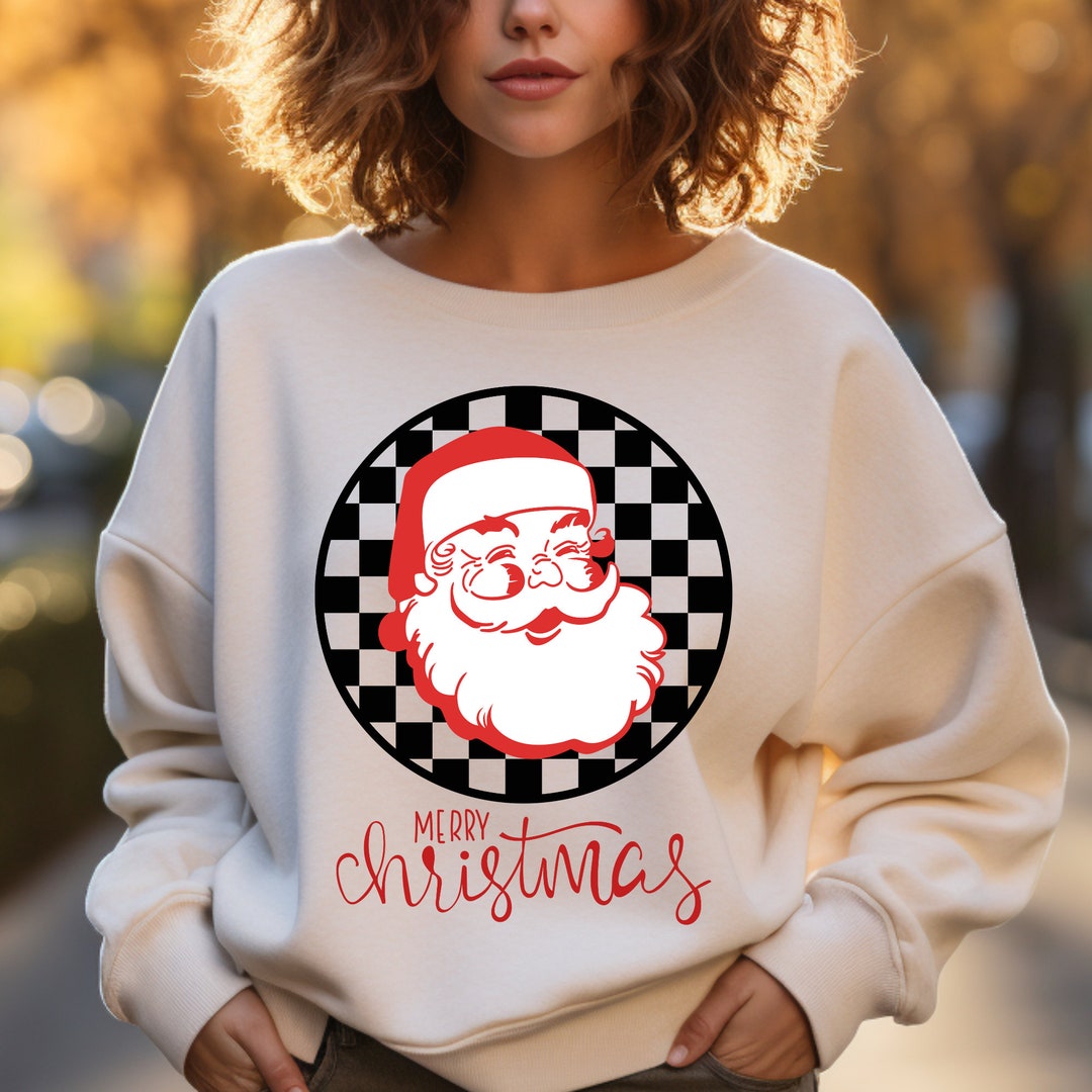 Retro Checkered Christmas Png, Santa Claus Png, Christmas Png ...