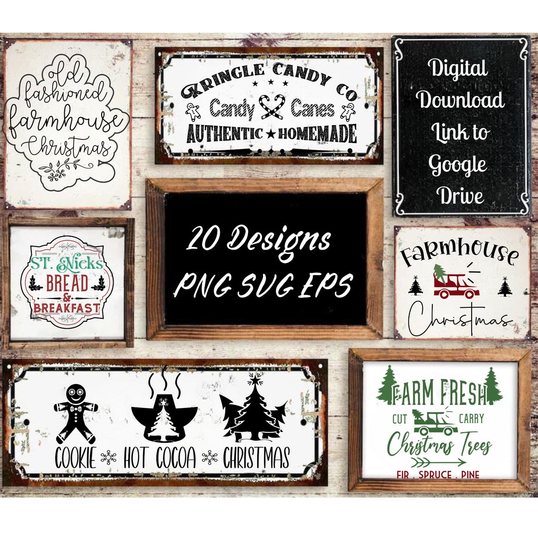 Christmas Bundle SVG 20 DESIGNS Farmhouse Christmas SVG - Etsy