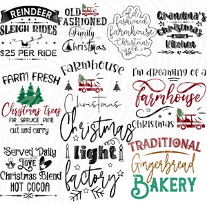 Christmas Bundle SVG 20 DESIGNS Farmhouse Christmas SVG - Etsy