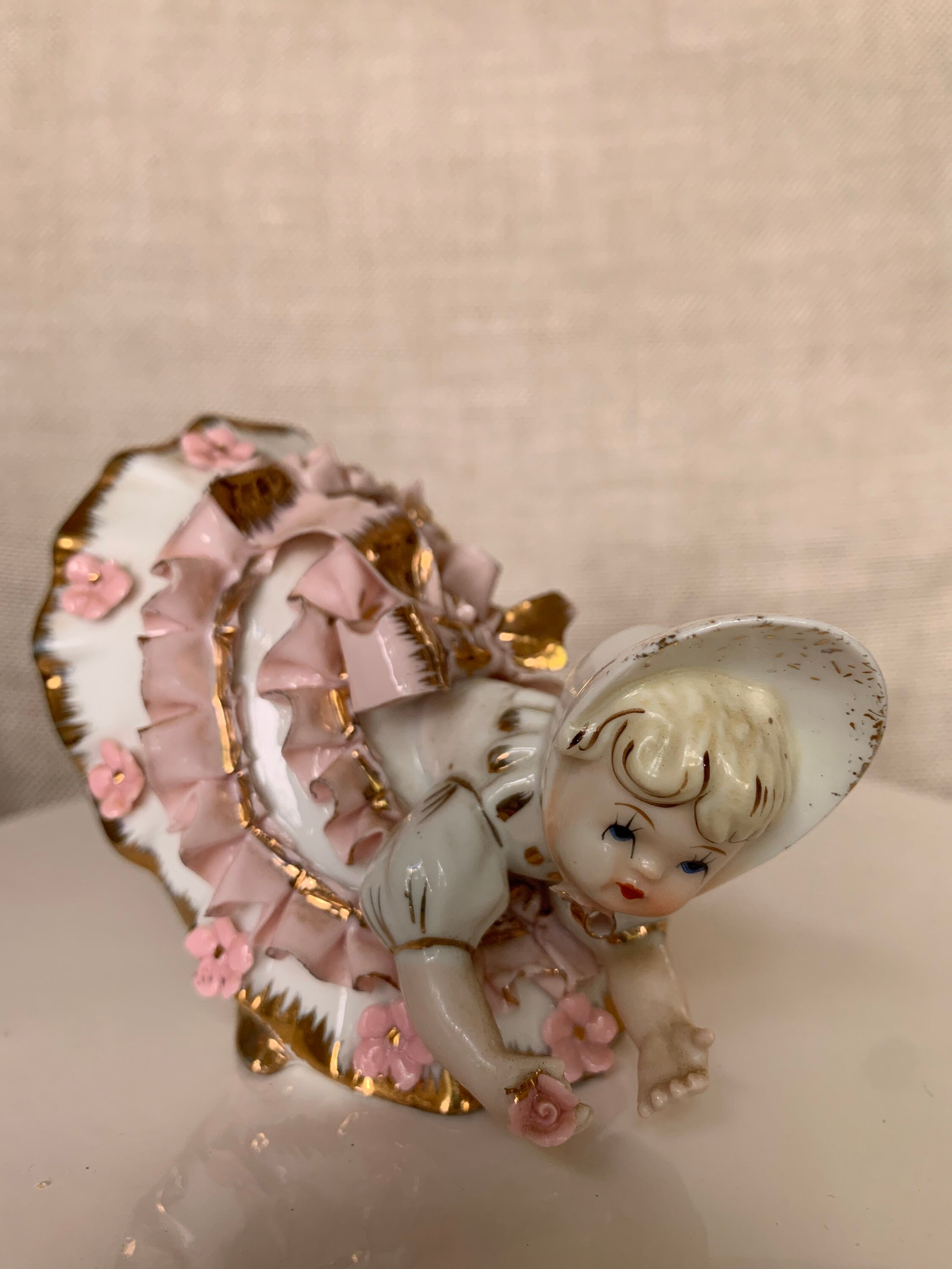 Vintage Geo Z Lefton bloomer Girl Pair Figurines - Etsy