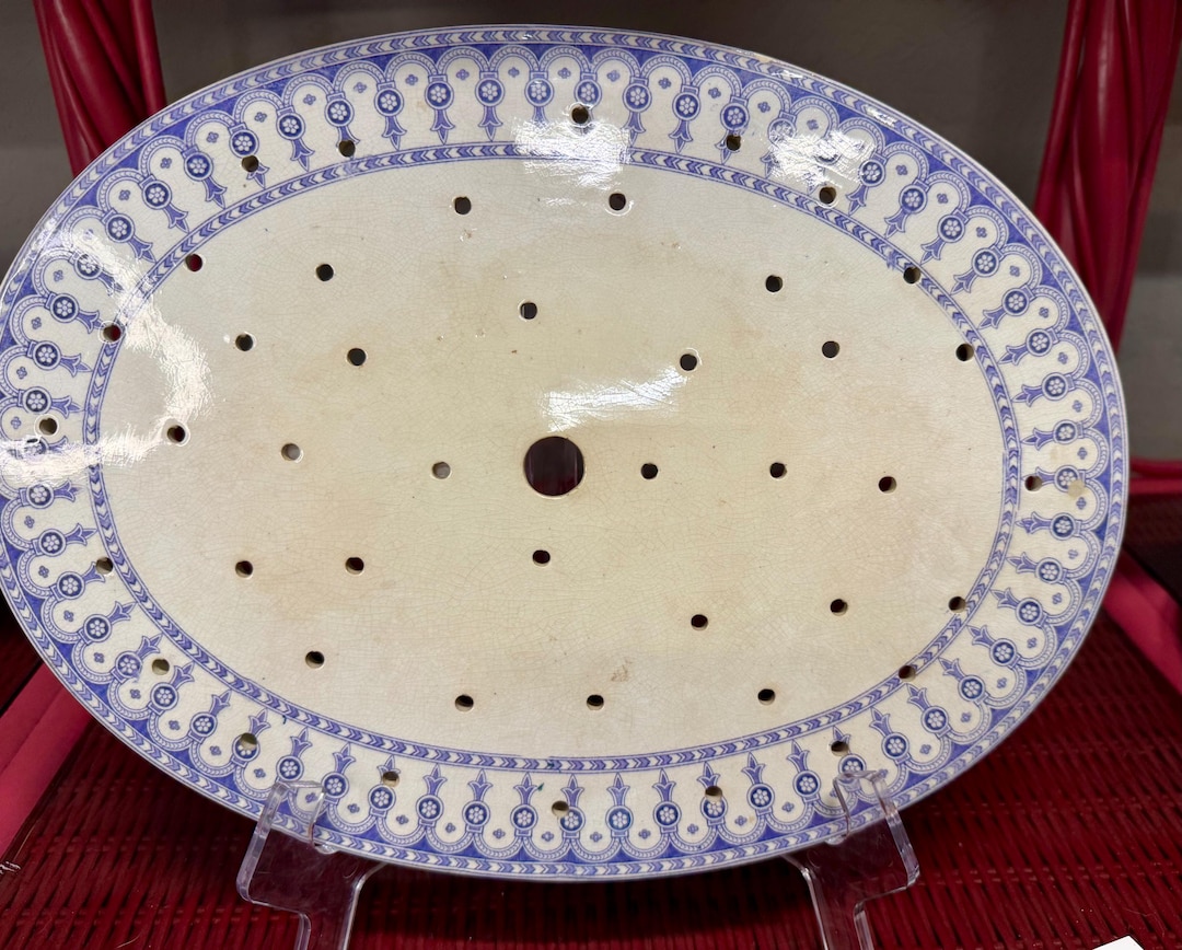 Antique Meat Strainer/drainer Blue and White - Etsy