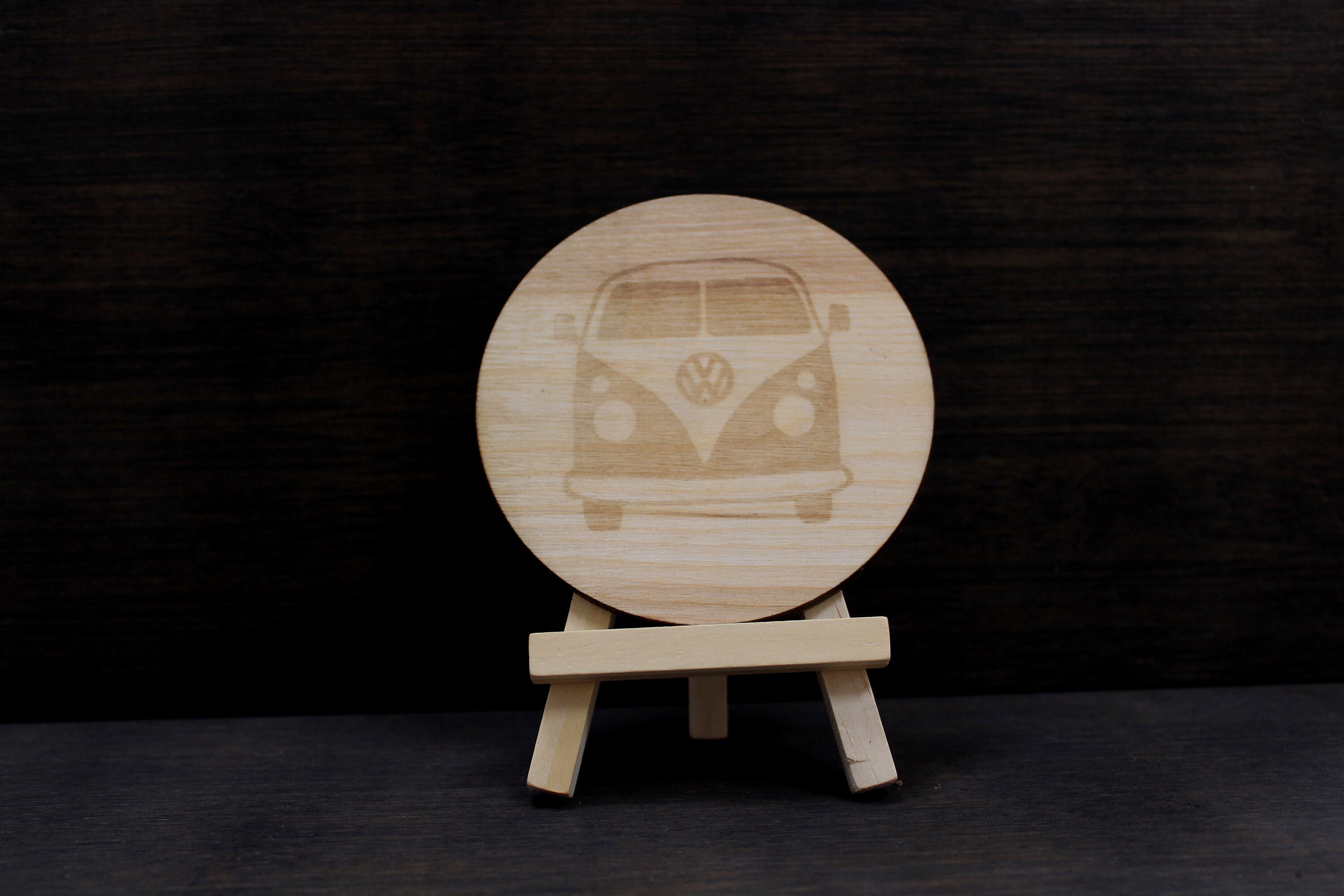 Made in USA Four VW Bus Laser Cut Wood Coasters Split Window Bus ...