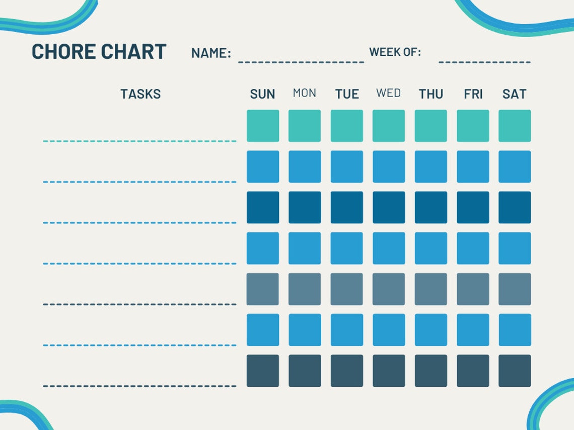 Printable Chore Chart for Kids, Daily Routine, Morning/evening ...
