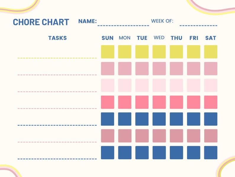 Printable, Chore Chart for Kids, Daily Routine, Morning/evening ...