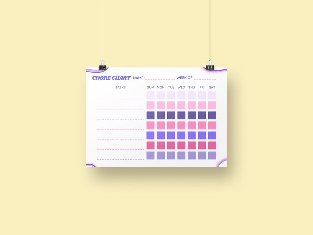 Printable, Chore Chart for Kids, Daily Routine, Morning/evening ...