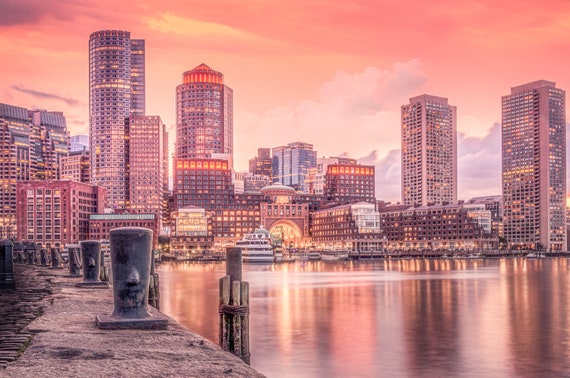 Boston Massachusetts Downtown Photography Landmark Canvas - Etsy