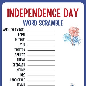4th of July Word Scramble | 4th of July Activities for Kids | 4th of ...