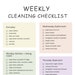 Weekly Cleaning Checklist, Instant Download PDF, Chore Chart Template ...