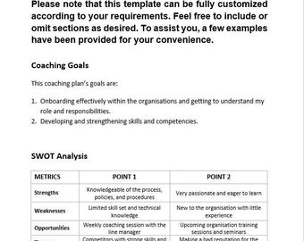 Employee Coaching Template: Coaching Plan Worksheet | Mentor, Manager ...
