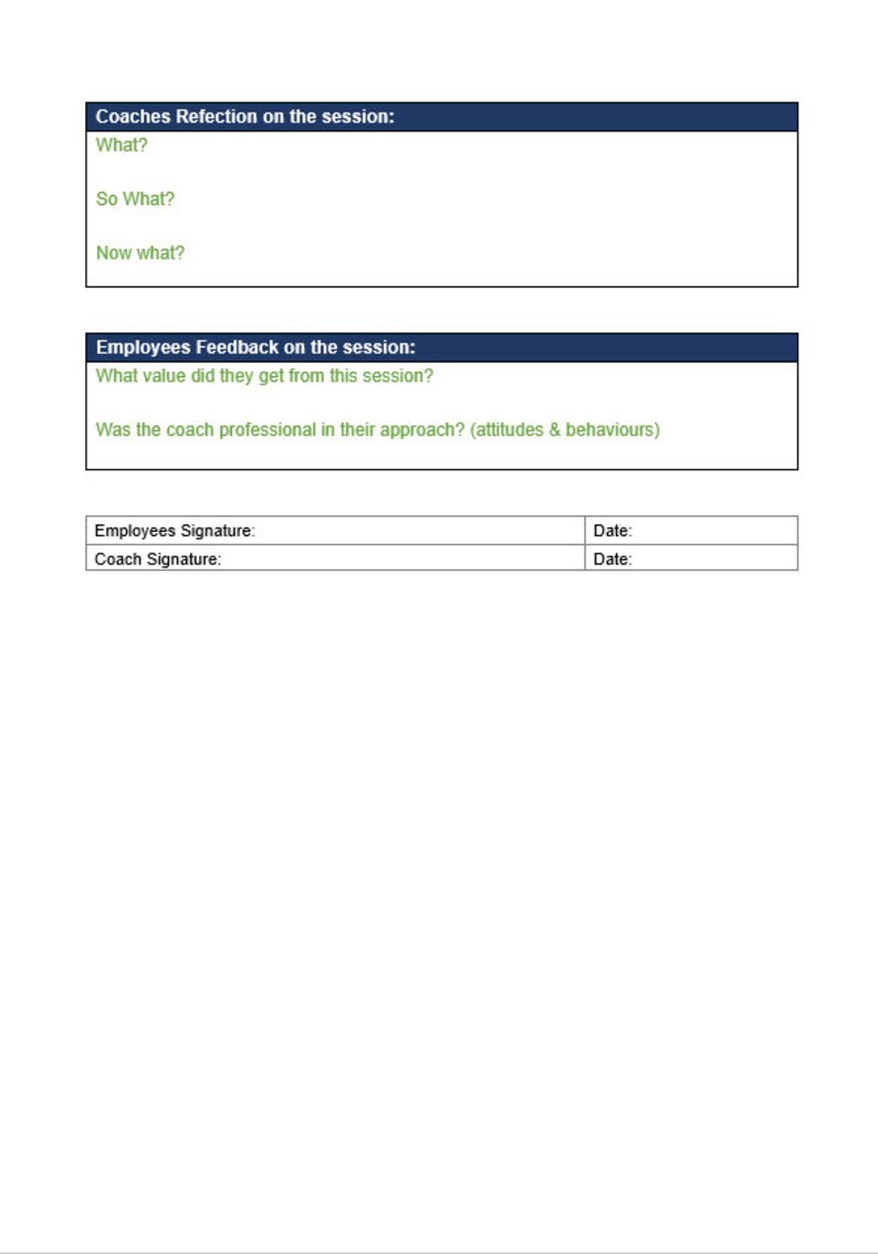 Employee Coaching Template: Coaching Plan Worksheet | Mentor, Manager ...