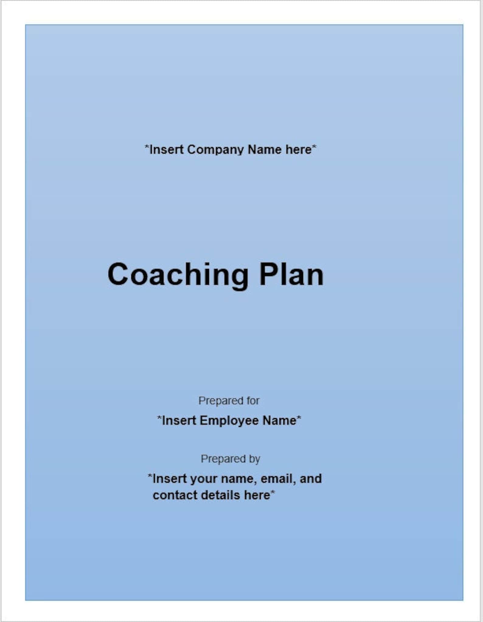 Employee Coaching Template: Coaching Plan Worksheet | Mentor, Manager ...