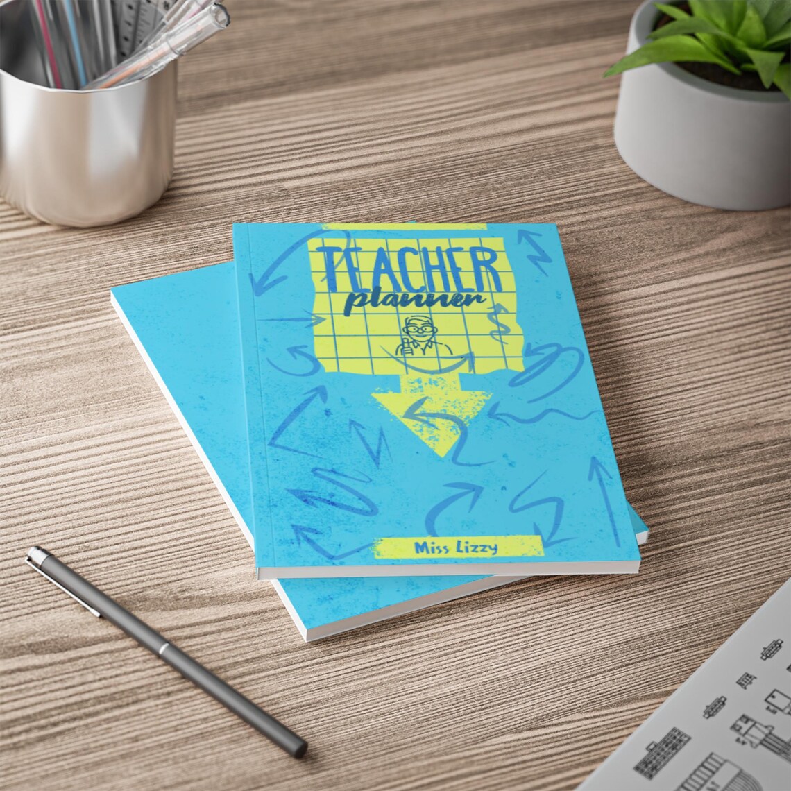 Personalized Design Cute Teacher Planner Notebook, A5 Softcover Journal ...