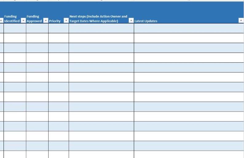 Action Plan Excel Spreadsheet, Project Tracker Template, Business ...