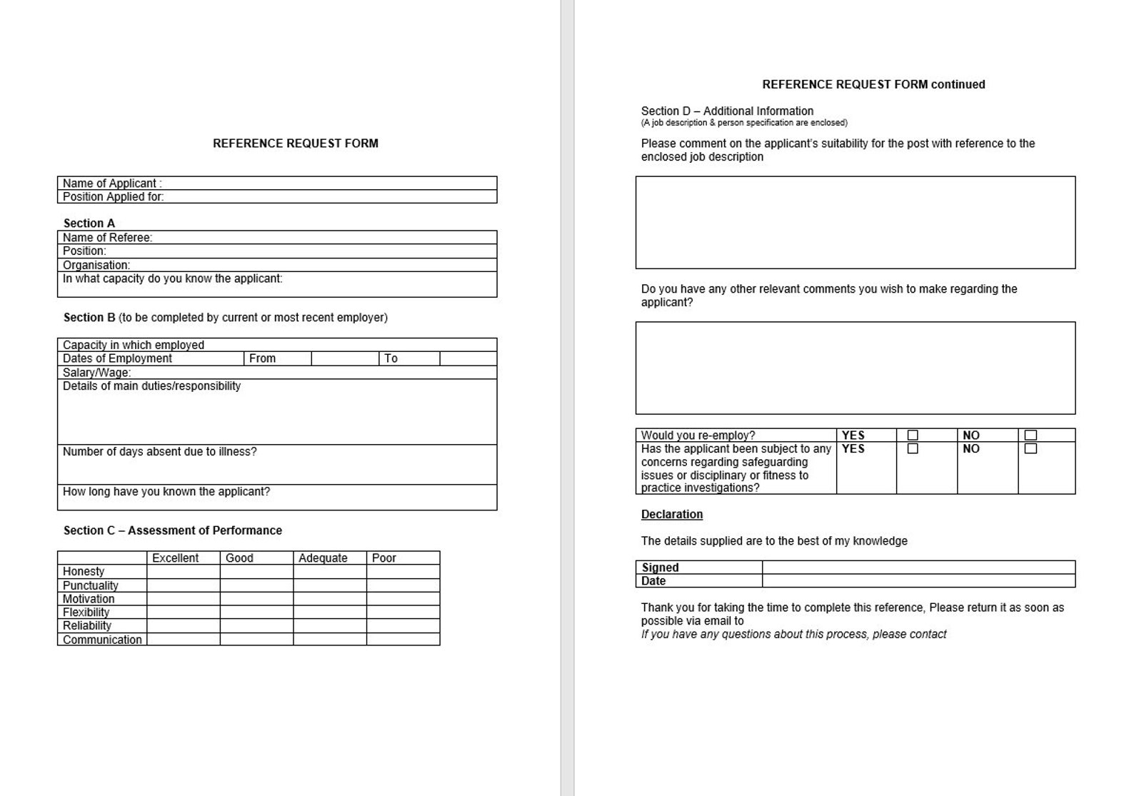 Customizable Professional Reference Request Template, Digital Format, Job Application Tool - Etsy