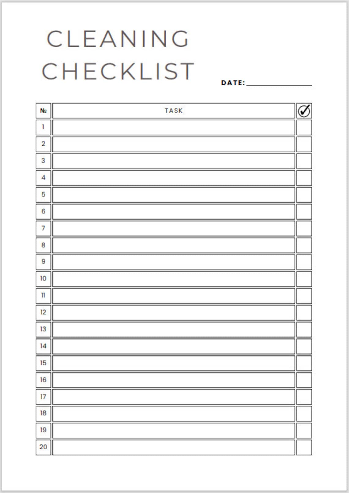 Printable Cleaning Checklist, Notetaking App Template, Household Chores ...