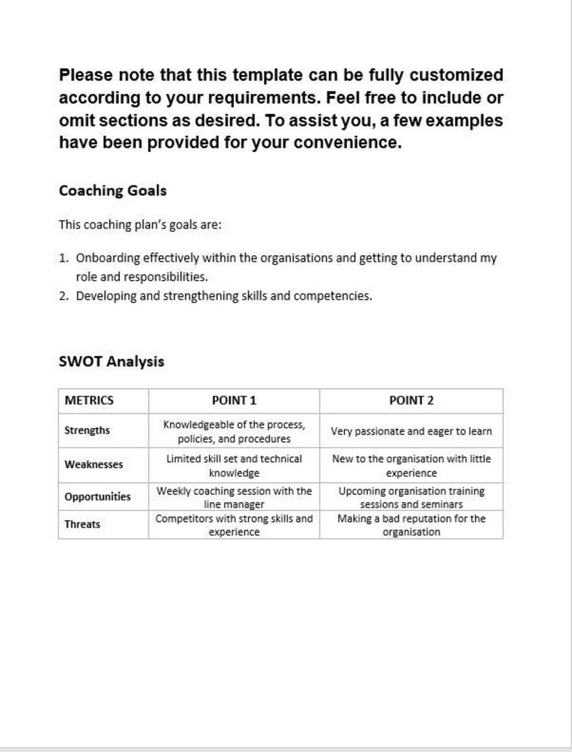 Employee Coaching Template: Coaching Plan Worksheet | Mentor, Manager ...