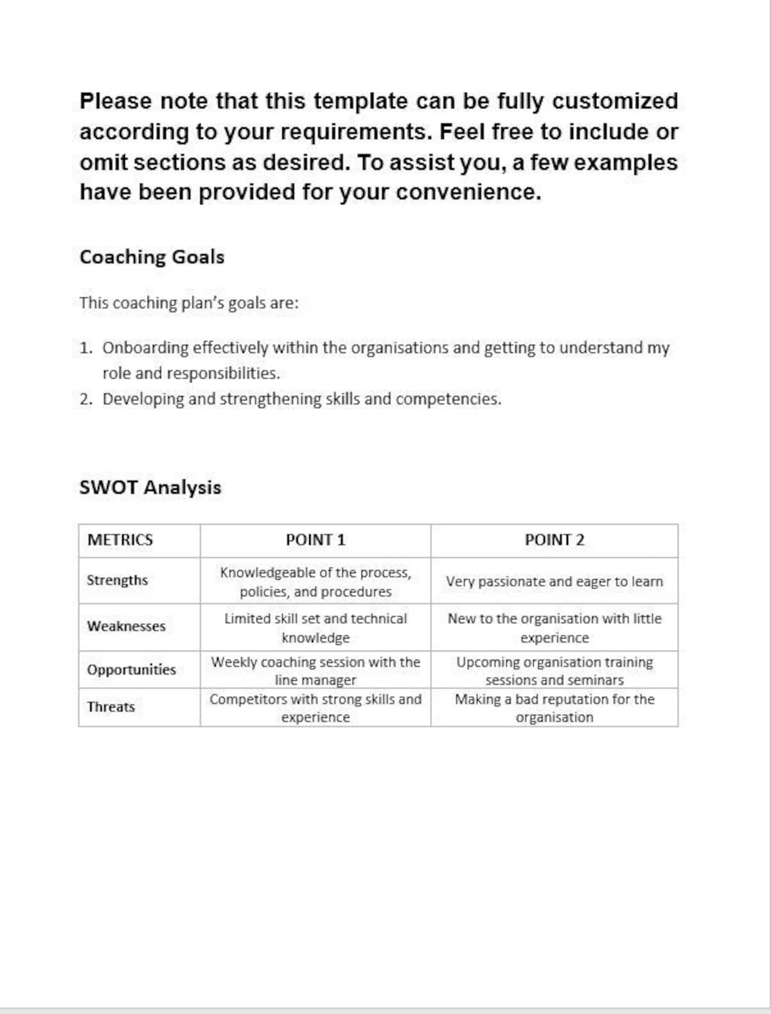 Employee Coaching Template: Coaching Plan Worksheet | Mentor, Manager ...