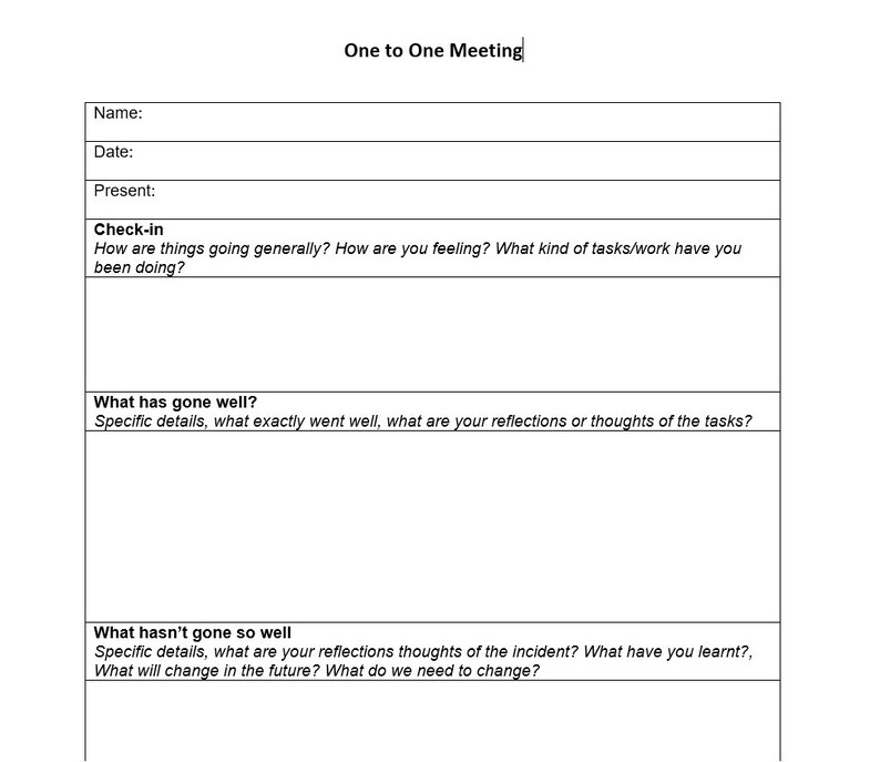 Manager's Essential Toolkit: Professional Templates- One-to-one Meeting ...