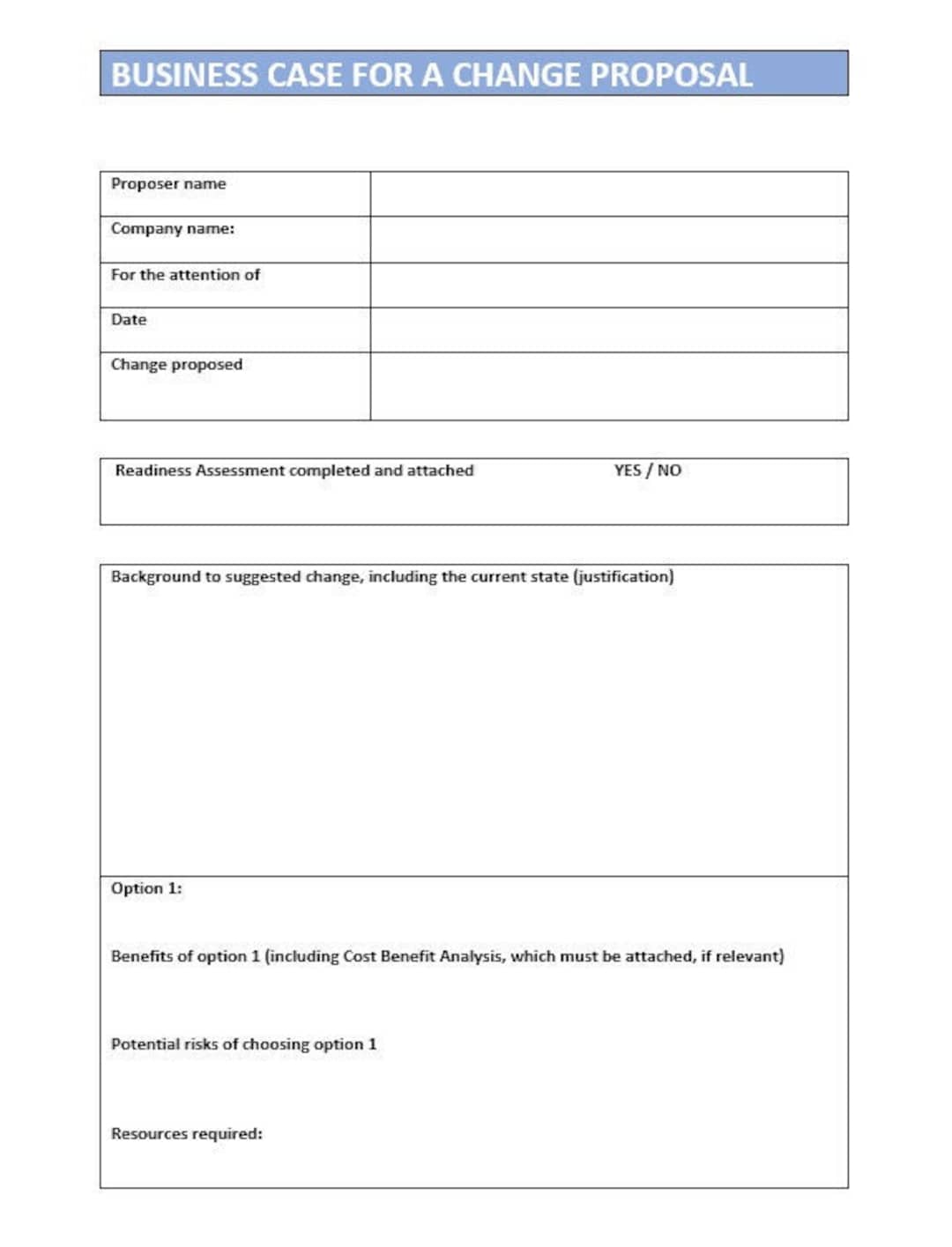 Change Proposal Digital Template, Editable Business Document ...