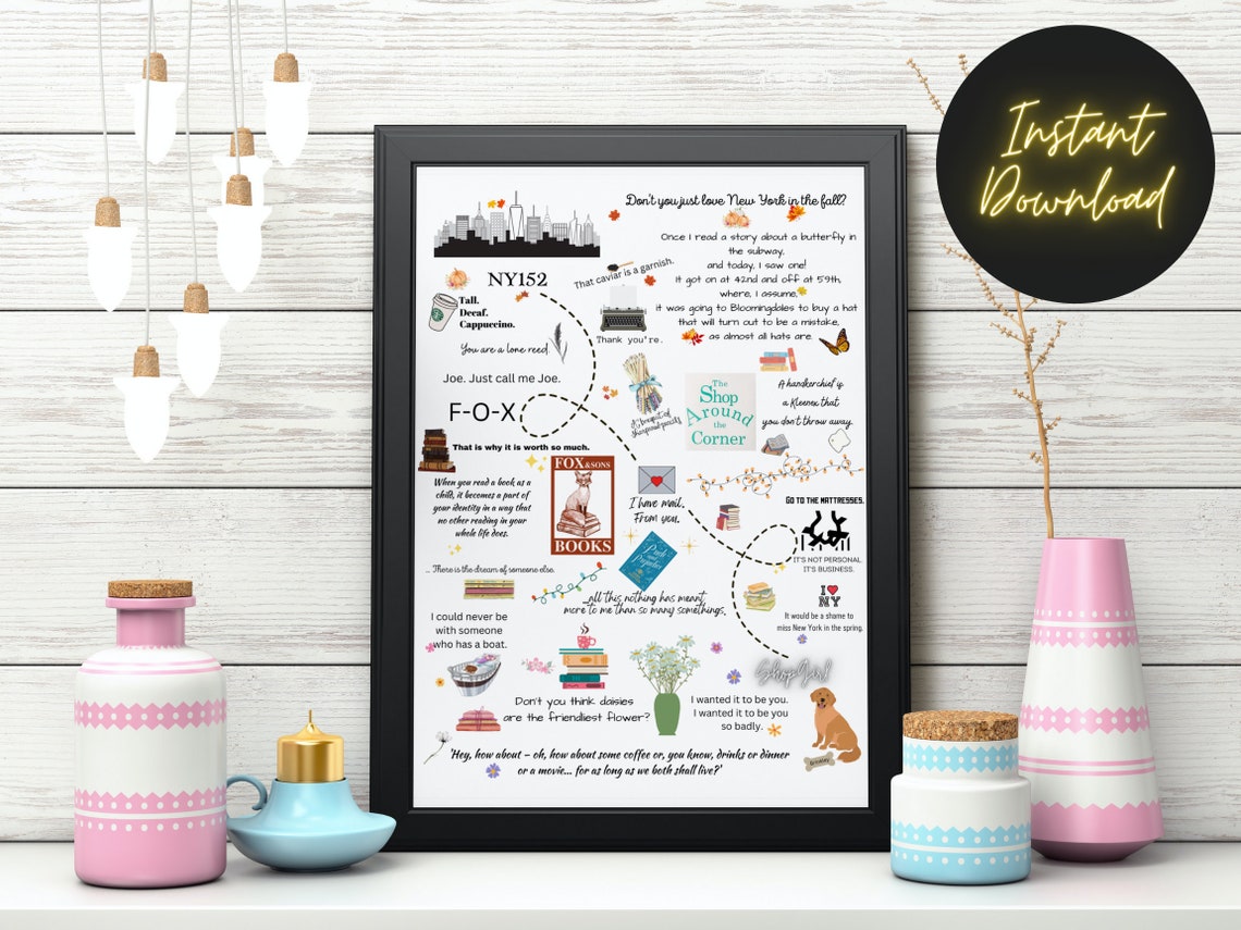 You've Got Mail Poster, New York City Poster, You've Got Mail Quotes ...