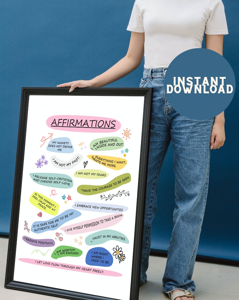 Affirmations Poster, Positive Affirmations, Printable - Etsy