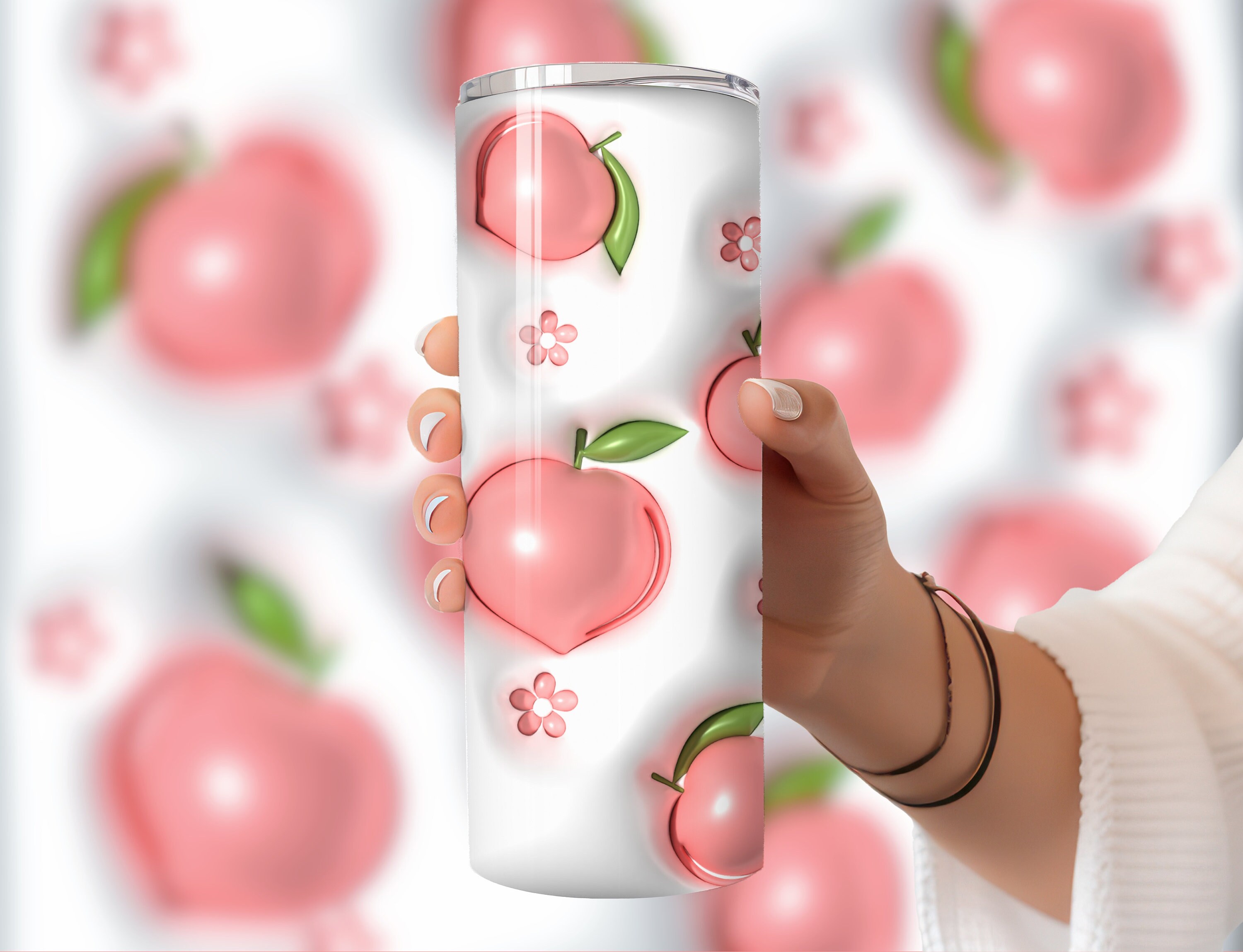 Inflated Peach Tumbler Wrap, 20 Oz, Tumbler Wrap, Skinny and Tapered ...