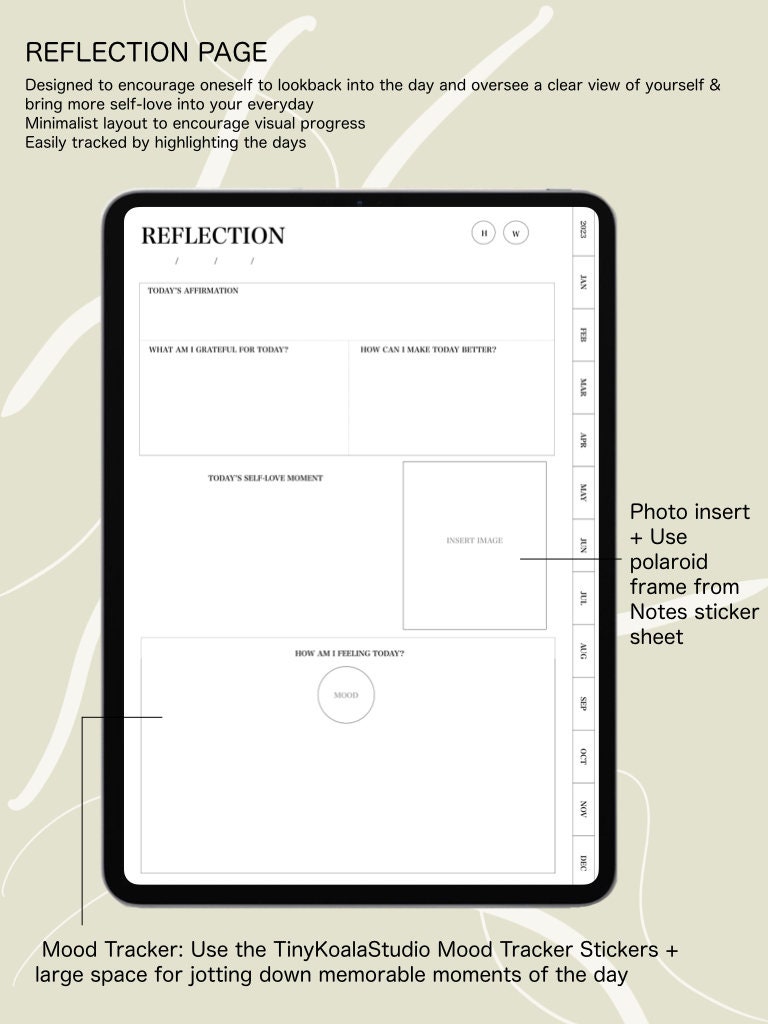 2023 Minimalist Dated Goodnotes Digital Planner Complete Monthly ...