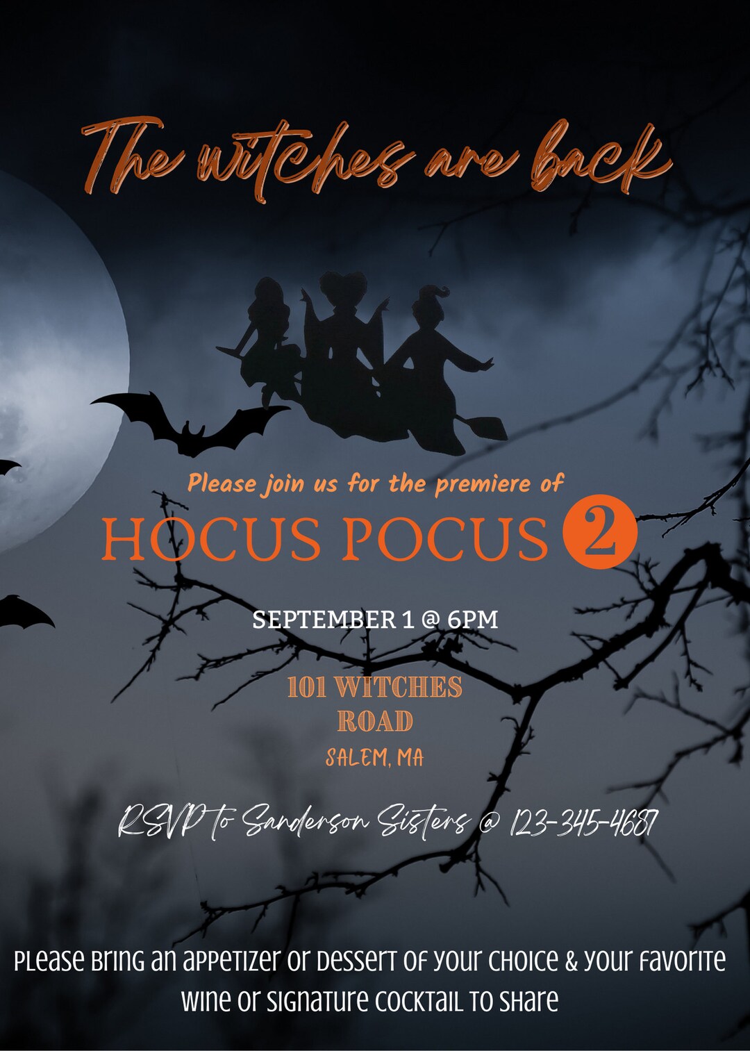 Hocus Pocus 2 Premiere Invitation - Etsy