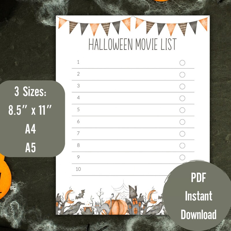 Printable Movie List - Etsy