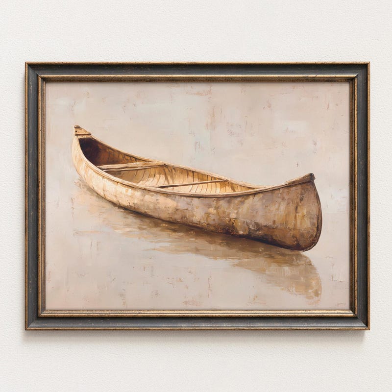 Vintage Canoe Landscape - Etsy UK