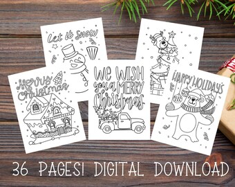 Christmas Coloring Pages for Kids Winter Coloring Pages - Etsy
